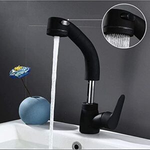 Kitchen Sink Taps Faucet Spiral Spring Kitchen Sink Mixer Tap Low Pressure Basin Mixer Tap with Dish Rinser Matte Black Chrome