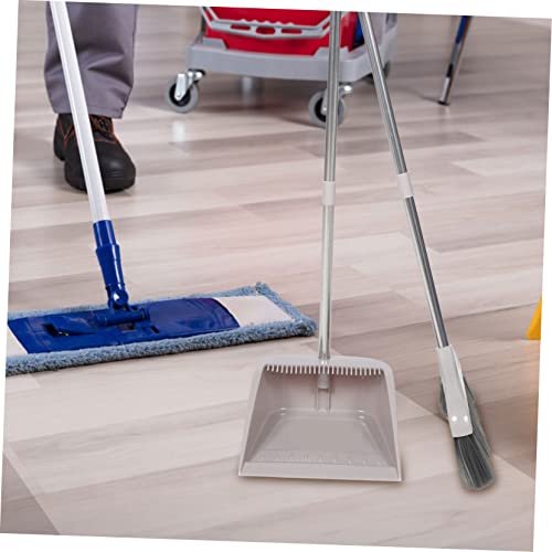 Levemolo 1 Set Indoor Kitchen Broom Stainless Supplies Up Standing Handle Stand Home Tools Floor Long Device Cleaning for and Garbage Lobby Supple Bristle Lightweight Office Steel