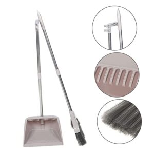 Levemolo 1 Set Indoor Kitchen Broom Stainless Supplies Up Standing Handle Stand Home Tools Floor Long Device Cleaning for and Garbage Lobby Supple Bristle Lightweight Office Steel