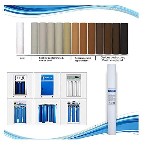 Whole House Water Filter, Home Water Filter, 1/5 Micron, Sediment Water Filter Replacement Cartridge PP Cotton Filter for Reverse Osmosis Water Filter System Under Sink Well Water,20inch/1 micron,3pcs