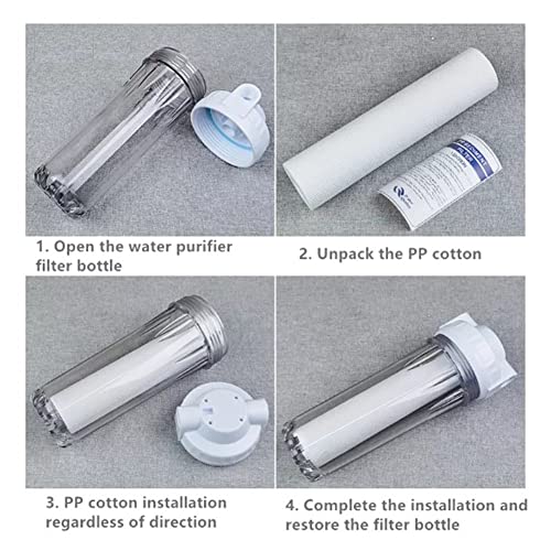 Whole House Water Filter, Home Water Filter, 1/5 Micron, Sediment Water Filter Replacement Cartridge PP Cotton Filter for Reverse Osmosis Water Filter System Under Sink Well Water,20inch/1 micron,3pcs