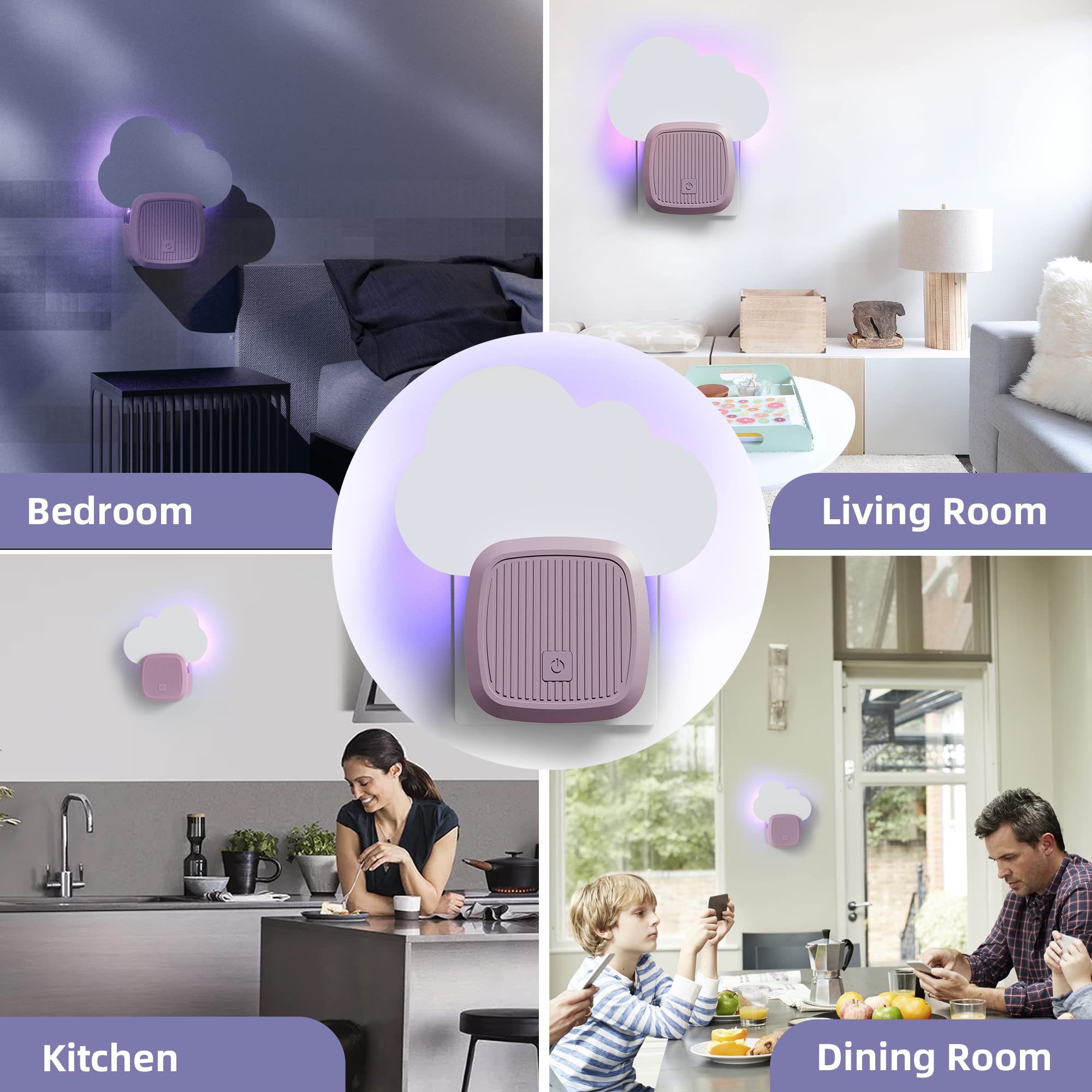 Careland Plug in Fly Traps for Indoors Electric Flying Insect Trap Gnat Killer for Home - Catch Fruit Flies, Mosquitoes, Gnats, Moths & Other Insects with UV Light and Sticky Board (Purple 2pack)