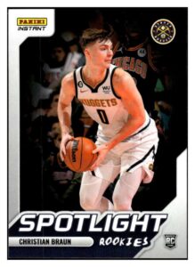 christian braun rc 2022-23 panini instant spotlight rookies /965#21 nuggets nm+-mt+ nba basketball