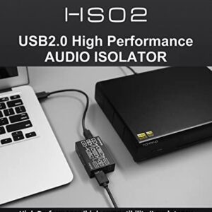 KGUSS Topping HS02 USB2.0 Audio Isolator withstands up to 1500VDC, USB-B and Type-C Input, USB-A and Type-C Output, Compatible with PCM32bit 768kHz DSD512