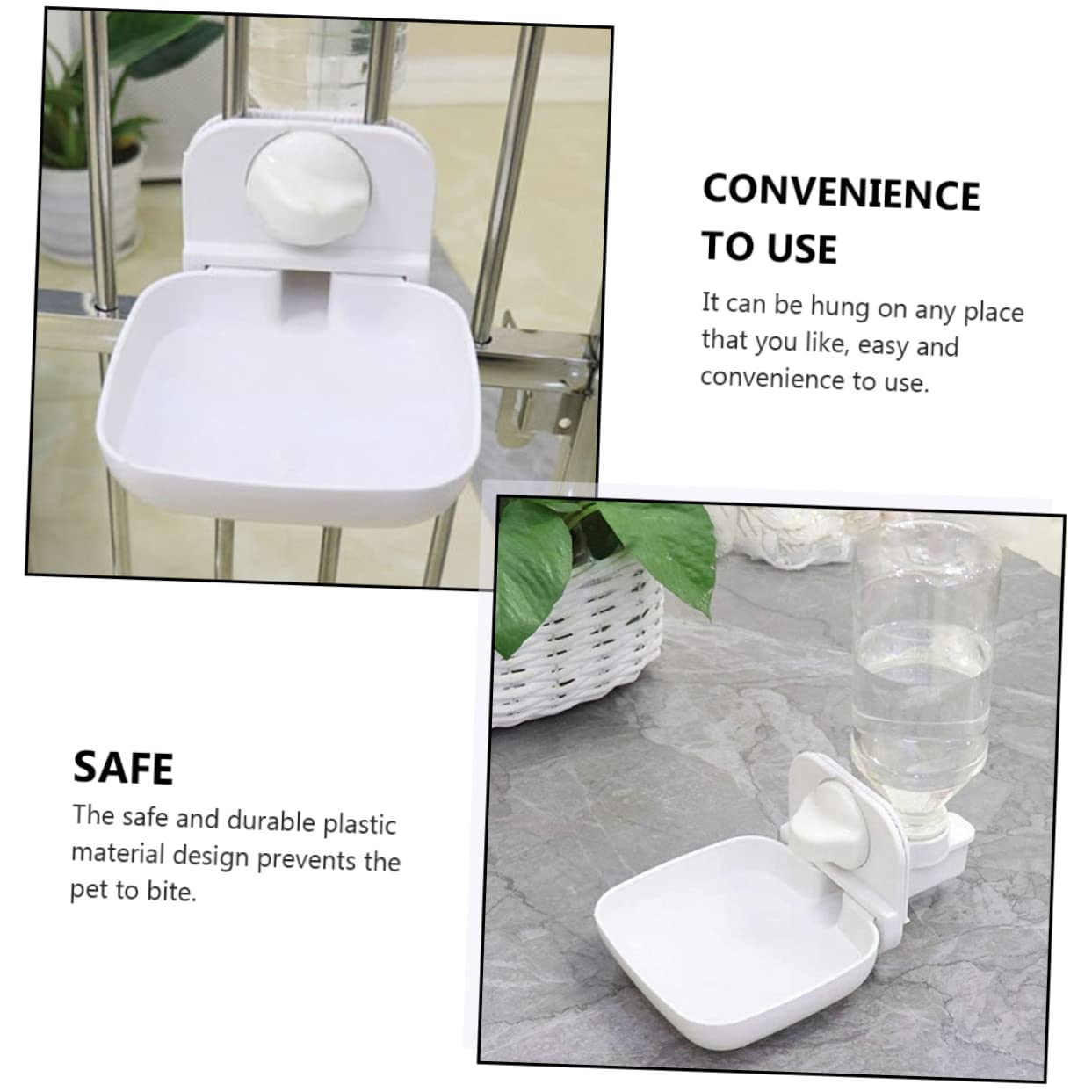 Balacoo 2 pcs automatic feeder bunny water dispenser poultry water bottle pet water dish bunny water fountain rabbit drinking bowl rabbit water bowl white birds plastic hedgehog cage