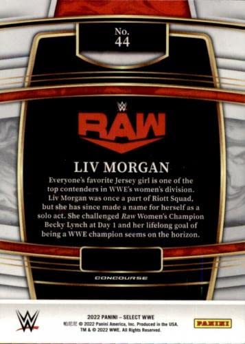 Liv Morgan Signed 2022 Panini Select WWE Card #44 - Autographed Wrestling Cards