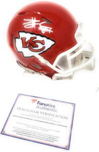 travis kelce kansas city chiefs signed autograph speed mini helmet fanatics authentic certified