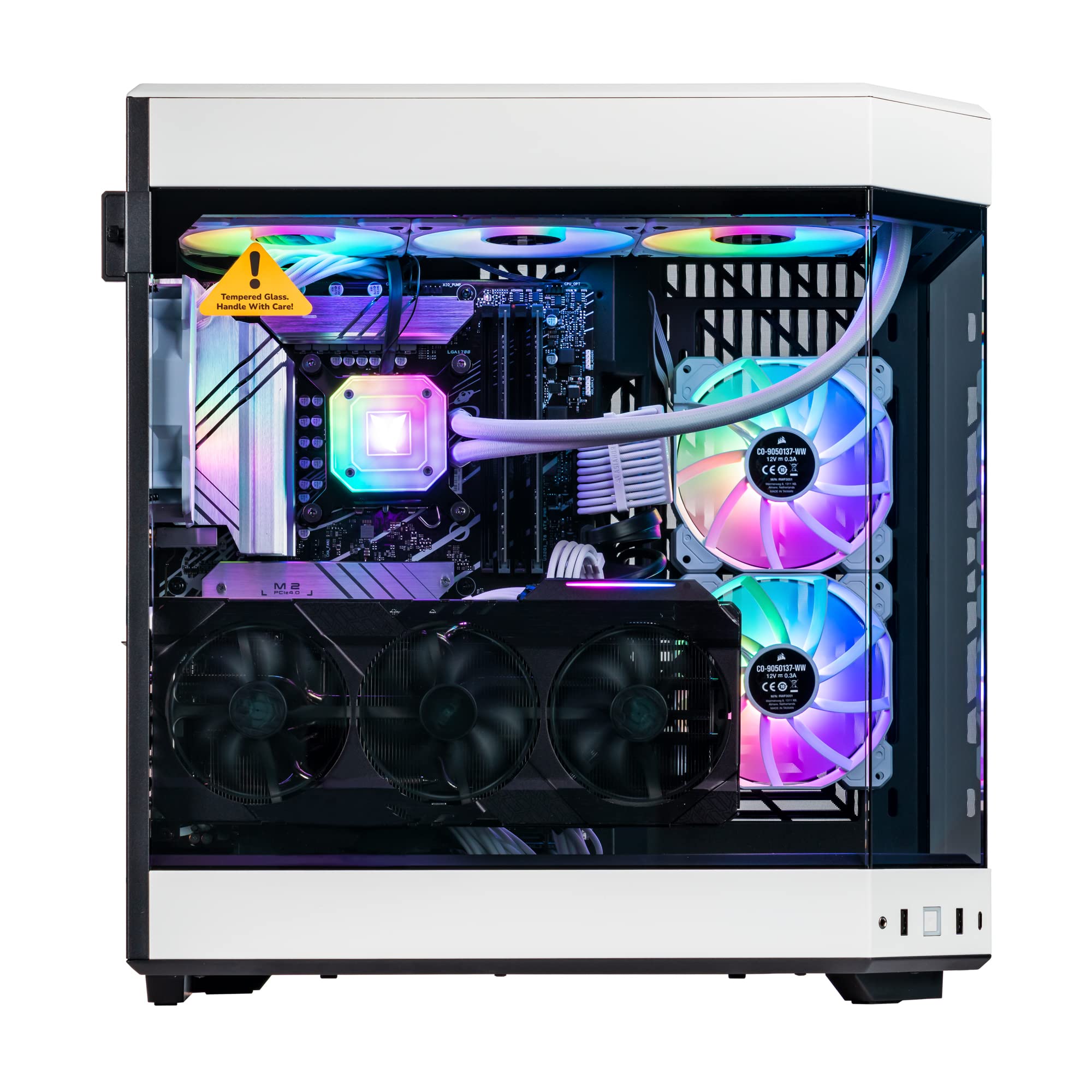 Velztorm Praetix Gaming Desktop PC (14th Gen Intel i9-14900K 2.40GHz, GeForce RTX 3060 Ti 8GB, 32GB DDR5, 1TB PCIe SSD + 1TB HDD (3.5), 360mm AIO, RGB Fans, 1000W PSU, WiFi 6, Win 11 Home) VELZ0076