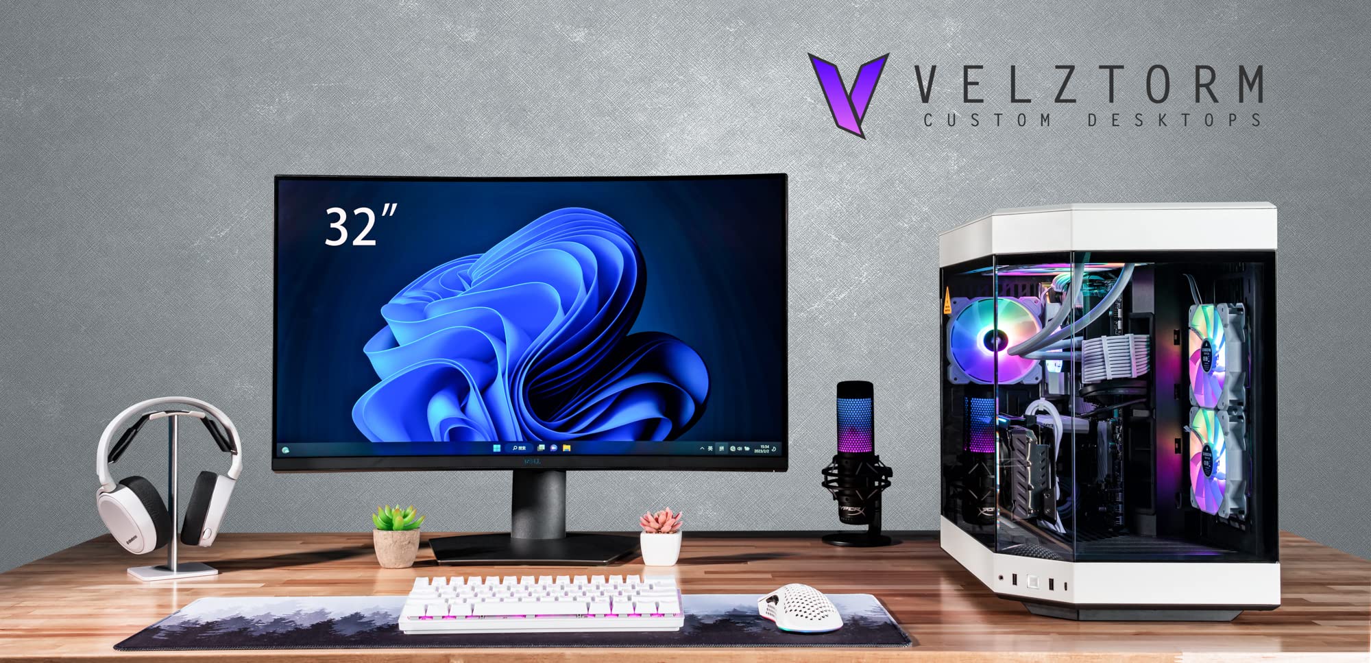 Velztorm Praetix Gaming Desktop PC (14th Gen Intel i9-14900K 2.40GHz, GeForce RTX 3060 Ti 8GB, 32GB DDR5, 1TB PCIe SSD + 1TB HDD (3.5), 360mm AIO, RGB Fans, 1000W PSU, WiFi 6, Win 11 Home) VELZ0076