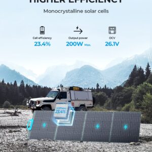 BLUETTI Solar Generator AC200MAX with PV200 Solar Panel Included, 2048Wh Portable Power Station w/ 4 2200W AC Outlets, LiFePO4 Battery Pack, Expandable to 8192Wh for Home Backup, RV Camping Emergency