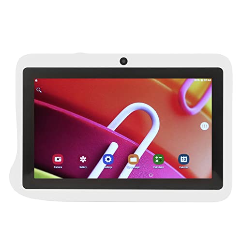 soobu Tablet, 7in Kids Tablet Large Storage Capacity IPS HD Display 5GWifi Dual Band White for Reading (White)