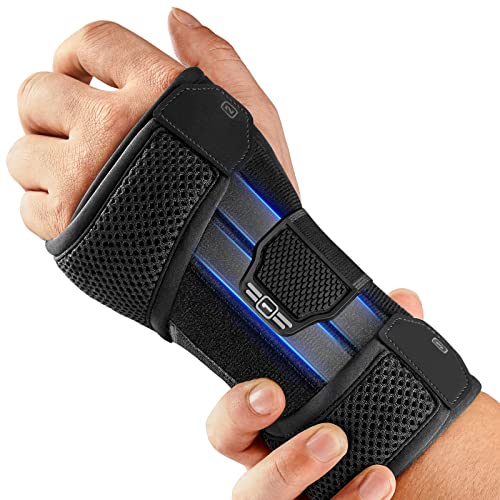 FREETOO Wrist Brace for Carpal Tunnel Relief Night Support with Soft Pad, Hand Brace with 3 Stays for Women Men Work, Adjustable Wrist Splint Fit Left Right Hand for Arthritis, Tendonitis(Left, S/M)