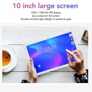 Zopsc P30 10.0 inch 4G Calling Tablet for Android 11.0 - Electronics Tablet 8GB+256GB 800W+1300W 1920 * 1200 MT6750 8 Core 2.0GHZ 8800mAh 100-240V Gold