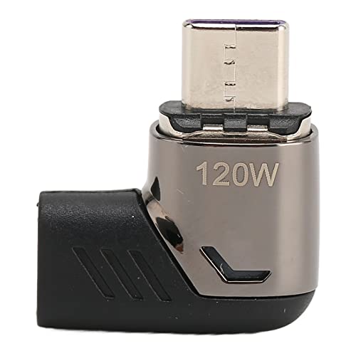 GOWENIC USB C Magnetic Adapter, Right Angle USB C Male to Female Adapter with 120W PD Fast Charge and 480Mbps Data Transfer Type C Adapter for Laptop