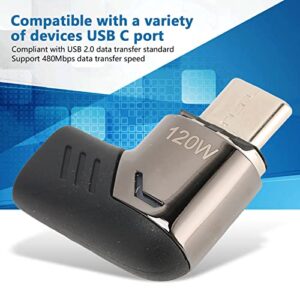 GOWENIC USB C Magnetic Adapter, Right Angle USB C Male to Female Adapter with 120W PD Fast Charge and 480Mbps Data Transfer Type C Adapter for Laptop