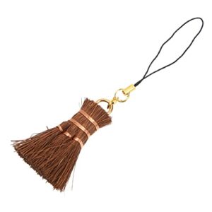 labrimp small broom pendant hard brown silk hand made