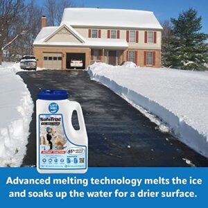 SafeTrac Ice Melt Plus, Lightweight Pet Safe Ice Melt for Snow, Pet Friendly Non Corrosive Ice Melter for Driveway and Sidewalk, Eco Friendly Ice Melt, Comparable Coverage to 10 Lb Jug (3 Pack)