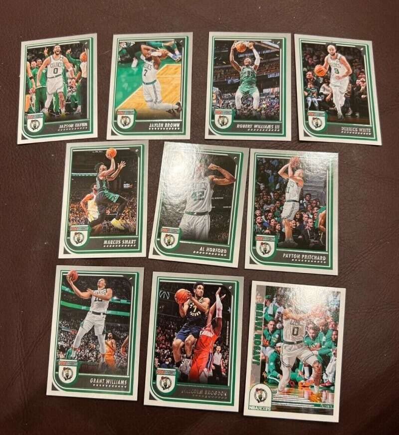 2022-23 Panini NBA Hoops Boston Celtics Team Set Includes Rookies (Hand Collated) of 10 Cards: #1 Jayson Tatum #2 Jaylen Brown #3 Robert Williams III #4 Marcus Smart #5 Al Horford #6 Derrick White #7 Payton Pritchard #8 Grant Williams #54 Malcolm Brogdon