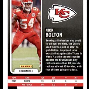 2022 Panini Absolute #39 Nick Bolton Kansas City Chiefs Football Trading Card