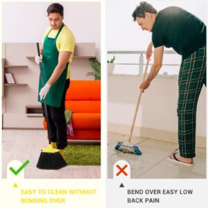 Nuenen 8 Pack Brooms Heavy Duty Commercial Broom Bulk Indoor Outdoor Broom with Long Handle for Courtyard Garage Garden Lobby Mall Market Floor Home Kitchen Office (Yellow)