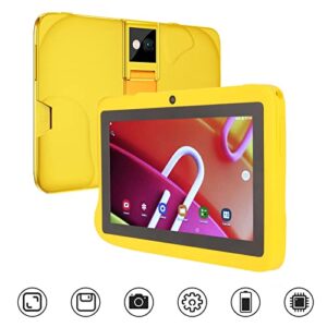 Naroote HD Tablet, 6000mAh Battery 7 Inch Kids Tablet 100-240V 2.4G 5G Dual Band Yellow Octa Core Processor for Study for Android 10 (Yellow)