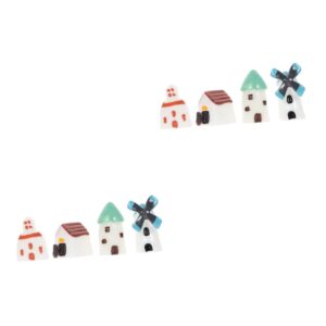 yarnow 40 pcs micro landscape house bonsai miniature figurine plant pot decor miniature garden figurines miniature castle figurine mini fairy house accessories mushroom resin rural suite