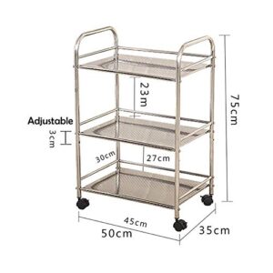 NEOCHY Movable Trolleys, Kitchen Storage Hand Trucks, Rolling Cart,Beauty Salon Trolley with Universal Brake Wheel,Perfect for Hospital/Dental Clinic/a/M-50X35X75Cm