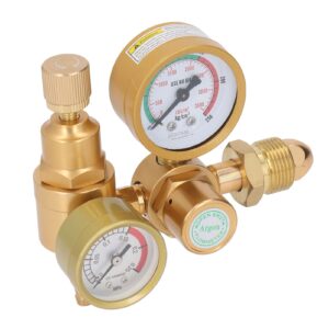 Kadimendium Gas Welding Regulator Argon CO2 Gauge TIG MIG Flowmeter 3500psi Cylinder Pressure Reducing Valve 1/4in Outlet 6.605GPM for Welding Welder