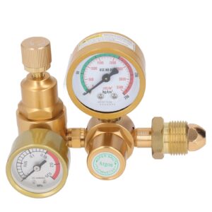 Kadimendium Gas Welding Regulator Argon CO2 Gauge TIG MIG Flowmeter 3500psi Cylinder Pressure Reducing Valve 1/4in Outlet 6.605GPM for Welding Welder