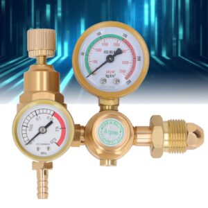 Kadimendium Gas Welding Regulator Argon CO2 Gauge TIG MIG Flowmeter 3500psi Cylinder Pressure Reducing Valve 1/4in Outlet 6.605GPM for Welding Welder