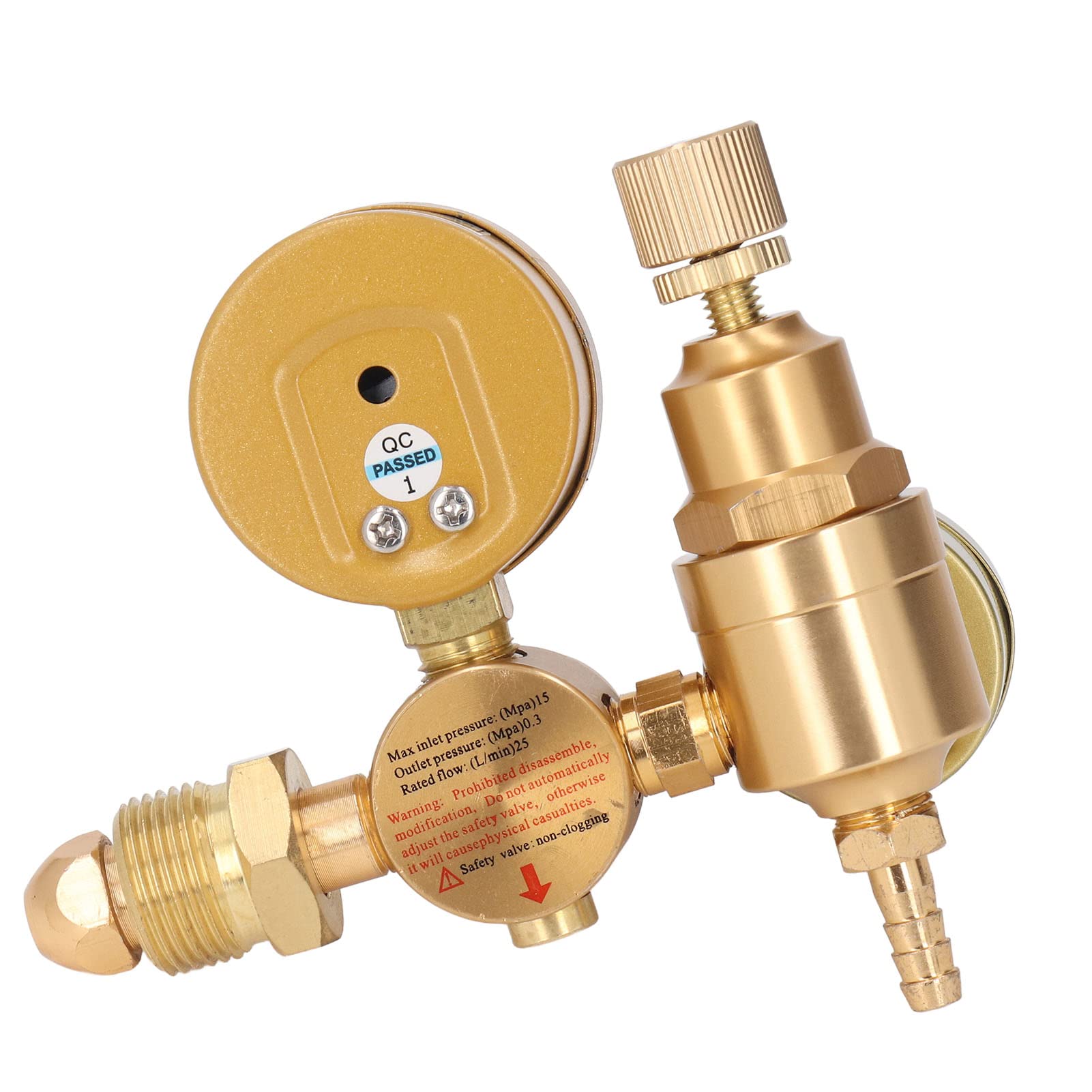 Kadimendium Gas Welding Regulator Argon CO2 Gauge TIG MIG Flowmeter 3500psi Cylinder Pressure Reducing Valve 1/4in Outlet 6.605GPM for Welding Welder