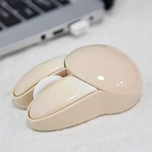 Lomiluskr Cute Bunny Wireless Mouse, Silent Mouse, 2.4G Wireless Mice, Candy Colors, Kawaii Rabbit Mouse for Girls and Kids (Beige Bunny)