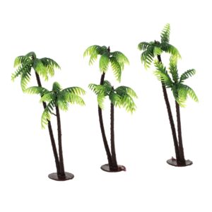 abaodam 3pcs artificial outdoor plants cupcake toppers cupcake ornament fish tank decorations landscape tree model model palm trees small tree statuette cash cow bonsai decor green jungle