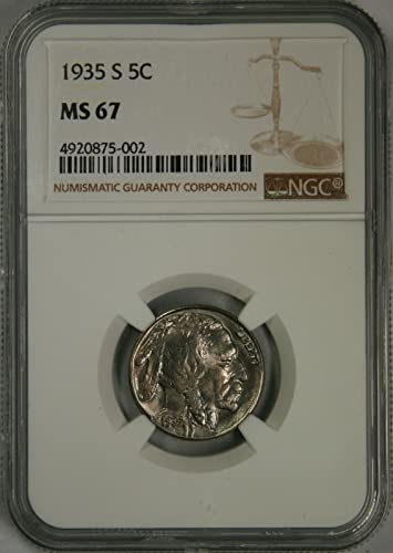 1935 Buffalo Nickel 5C MS67 NGC