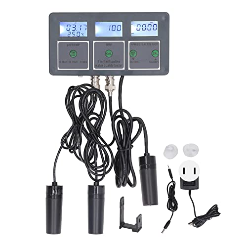 8 in 1 Rechargeable Water Quality Tester 24 Hour Online Monitoring Tool S.G PH EC Salt ORP TDS CF Temp Multi Parameter Test for Aquarium Hydroponics Laboratories