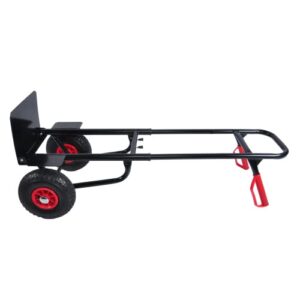 Heavy Duty Manual Truck with Double Handles 330 lb Steel Trolley for Moving Heavy Platform Truck with 10" Rubber Wheels for Moving/Warehouse/Garden/Grocery