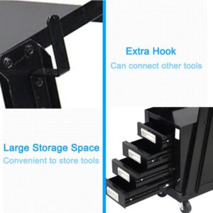 Henf Welding Cart, Rolling Welding Cart, Heavy Duty Wheels Steel Welding Trolley with 2 Safety Chains and Tank Storage, Welding Carts for MIG/TIG Welder and Plasma Cutter (With 4 Drawers)