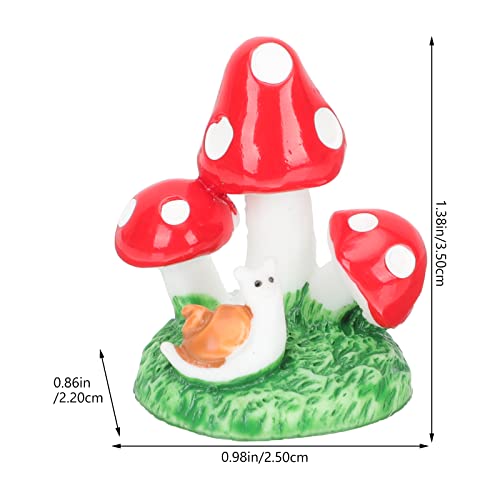 LUOZZY 5pcs Miniature Mushroom Mini Snail Mushroom Ornament Resin Bonsai Craft Photo Props Decor - Red