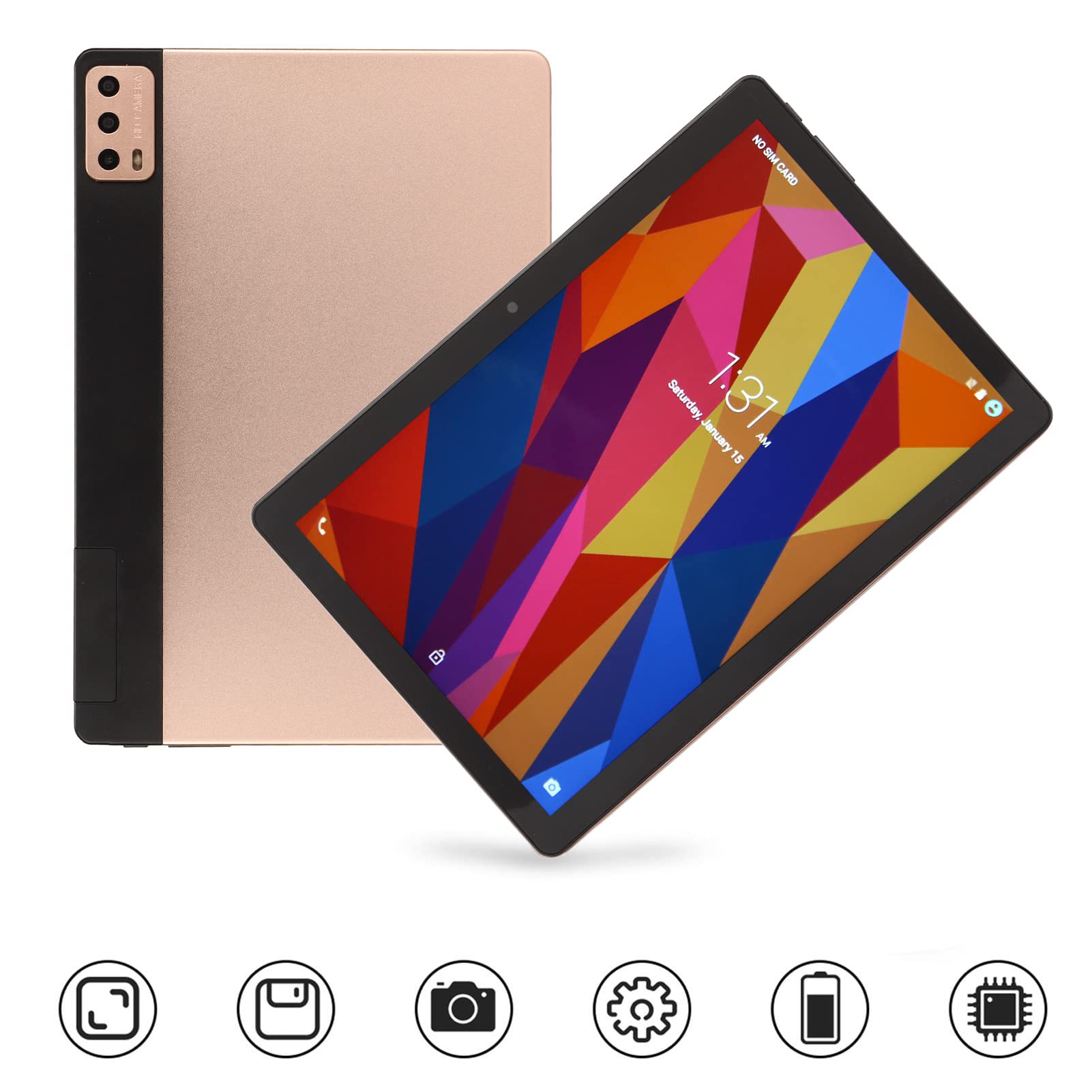 Dpofirs 10 Inch Androids 11 Tablet, Octa Core Processor 4GB RAM 128GB ROM WiFi Tablet Computer with 5MP 8MP Camera, HD Display, 6000mAh 4G Call Gaming Tablet(Gold)