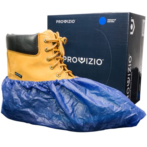 Provizio Supply Waterproof Shoe Covers Disposable Non Slip Extra Large Boot Cover Dark Blue - (40 Pairs)