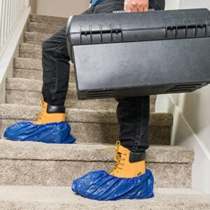 Provizio Supply Waterproof Shoe Covers Disposable Non Slip Extra Large Boot Cover Dark Blue - (40 Pairs)