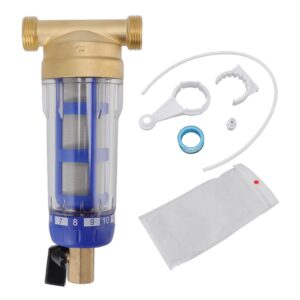 Pwshymi Whole House Spin Down Sediment Water Filter Refined Copper Head Spin Down Sediment Prefilter for Hiking, Camping, Travel Waterpurificationunit