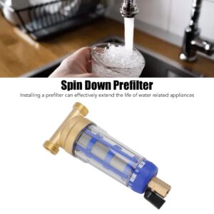 Pwshymi Whole House Spin Down Sediment Water Filter Refined Copper Head Spin Down Sediment Prefilter for Hiking, Camping, Travel Waterpurificationunit