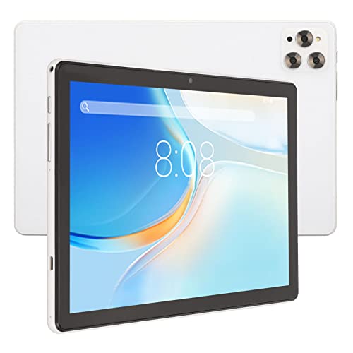 Naroote 4G Calling Tablet, 100-240V 6GB 256GB HD Tablet 5MP Front 13MP Rear IPS Screen for Android 11 for Study (White)