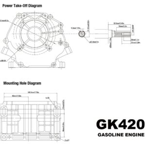 Genkins 16 HP 420cc Electric Start Engine Gas Powered Multi-Use Engine, GK420E