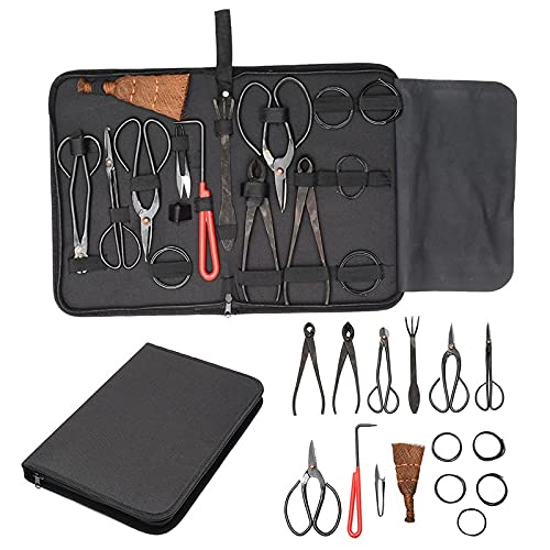 Gardening Hand Tools 10 Pcs Bonsai Pruning Tool Set Multifunctional Cutter Scissors Shear Kit with Nylon Case for Garden Tools Garden Tools Set