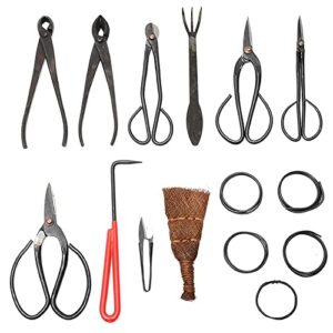 Gardening Hand Tools 10 Pcs Bonsai Pruning Tool Set Multifunctional Cutter Scissors Shear Kit with Nylon Case for Garden Tools Garden Tools Set