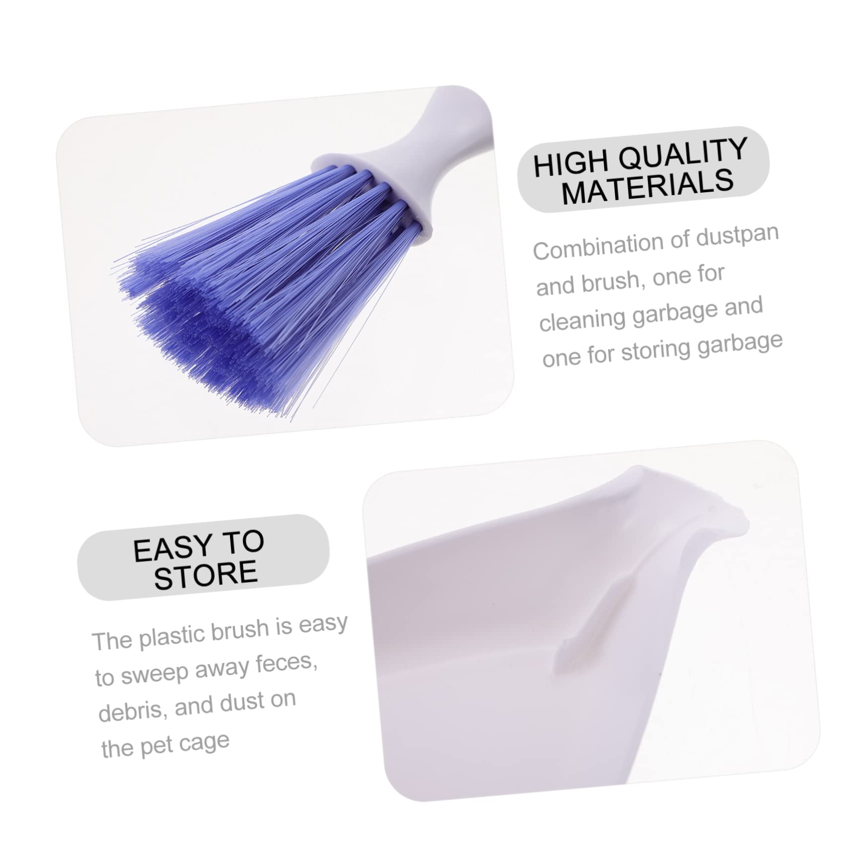 BCOATH 6 Sets Hamster Cleaning Tool Mini Hand Broom and Dustpan Cage Cleaning Broom Desktop Broom Pet Cage Brush Hamster Broom Small Plastic Broom Mini Brooms PVC Household Tableware