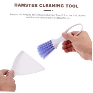 BCOATH 6 Sets Hamster Cleaning Tool Mini Hand Broom and Dustpan Cage Cleaning Broom Desktop Broom Pet Cage Brush Hamster Broom Small Plastic Broom Mini Brooms PVC Household Tableware