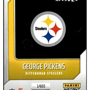 GEORGE PICKENS RC 2022 Panini Instant Spotlight ROOKIE /603#BW18 Steelers NM+-MT+ NFL Football